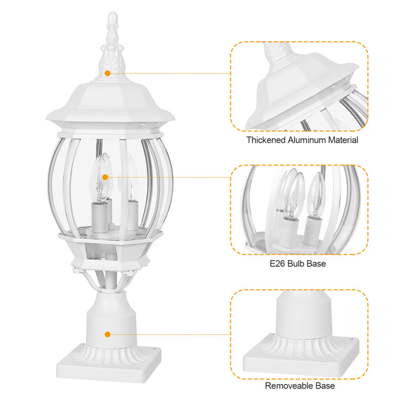 Charlton Home® Benna 3 -Light 21.6" H Hardwired Transparent Pier Mount Light | Wayfair
